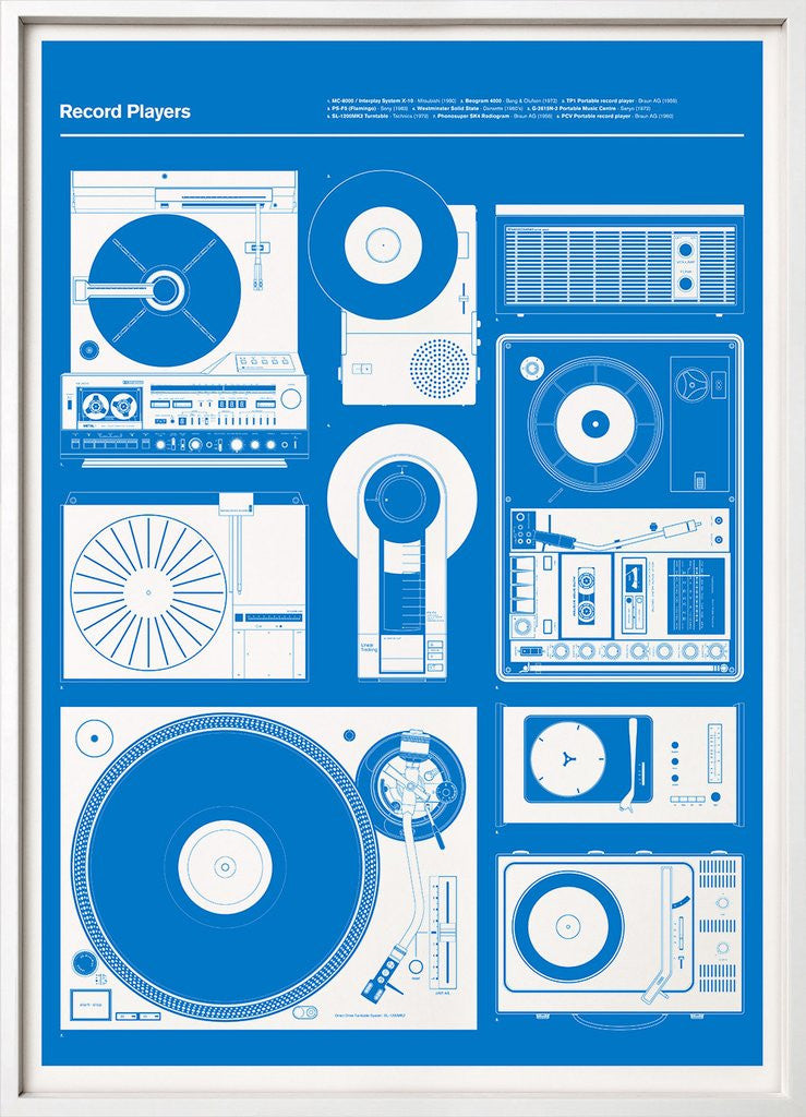 Record Players Blue– The Flood Gallery