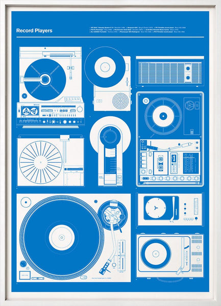 Record Players Blue– The Flood Gallery