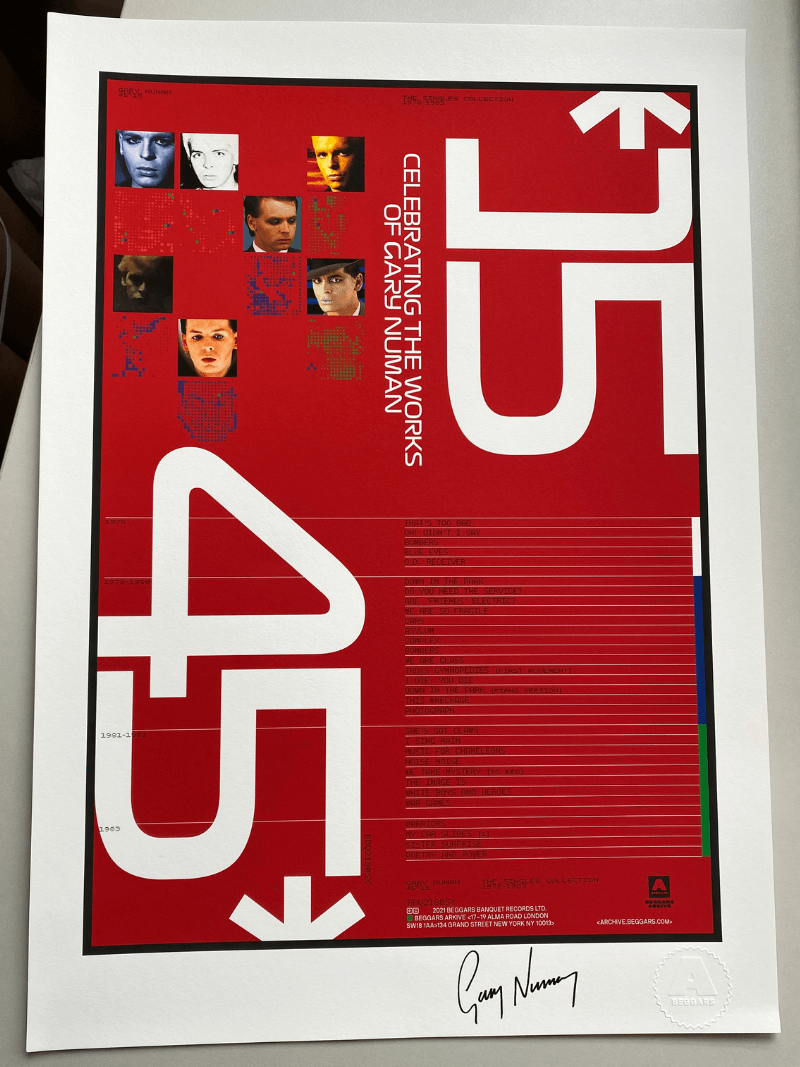 Gary Numan - "45X15 - The Singles Collection 1978-1983" Signed Giclée ...